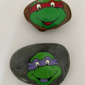 Hand Painted Teenage Mutant Ninja Turtles Rocks. Comes With All 4. - Etsy