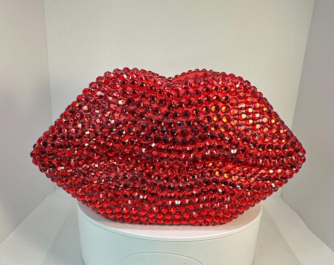 Bedazzled Red Lips Ceramic Container - Etsy