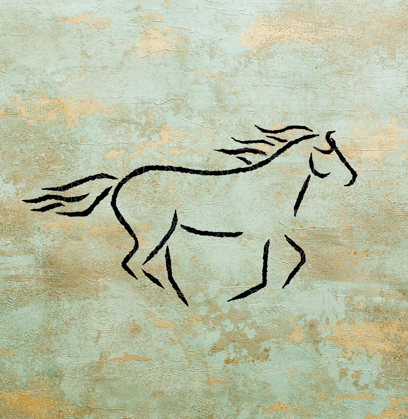 Running Horse Stencil, Horse SVG, Horse Sketch, Horse Clipart, Vinyl ...