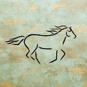 Running Horse Stencil, Horse SVG, Horse Sketch, Horse Clipart, Vinyl ...
