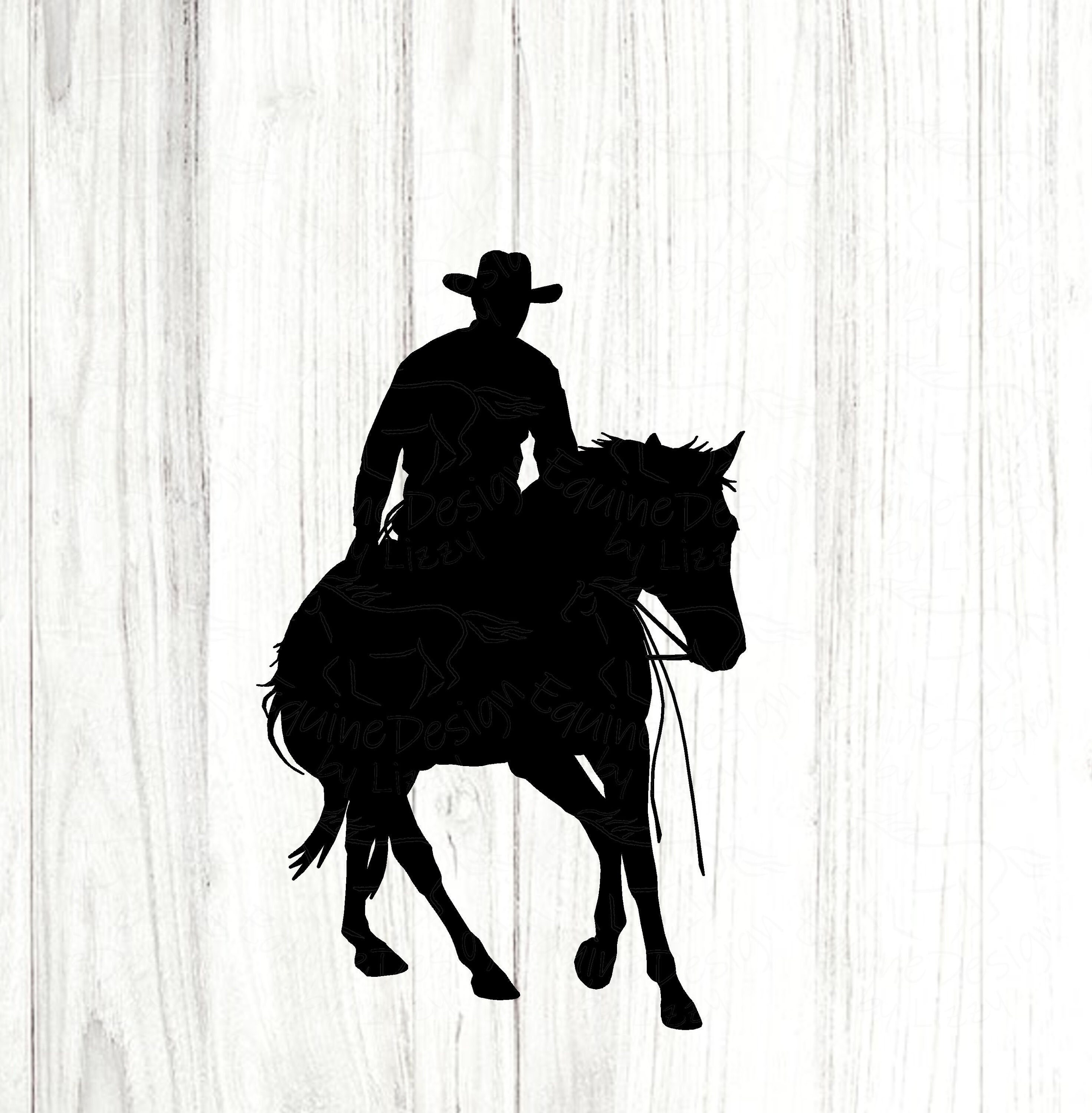 Cowboy Silhouette, Western Horse SVG, Running Horse Image, Cowboy ...