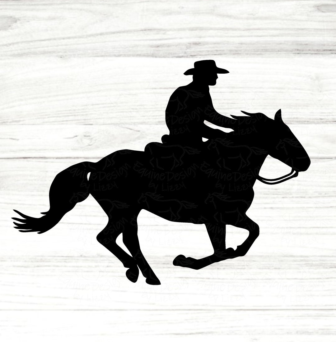 Cowboy Silhouette, Horse SVG, Running Horse Image, Cowboy & Horse ...