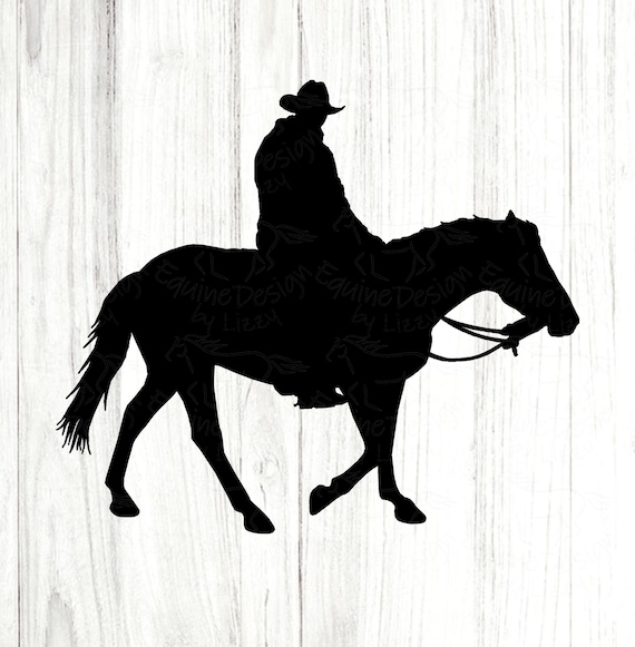 Cowboy Silhouette Western Horse SVG Running Horse Image | Etsy