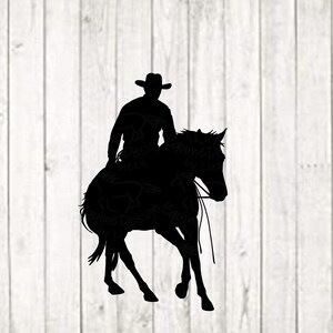 Cowboy Silhouette, Western Horse SVG, Running Horse Image, Cowboy ...