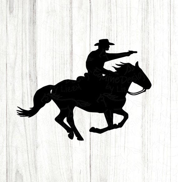 Mounted Shooting SVG Cowboy Silhouette Horse Clipart - Etsy