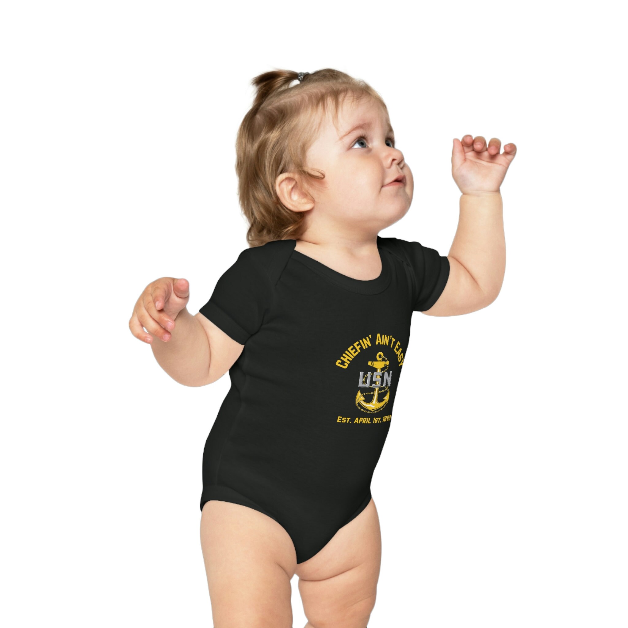 Navy Chief Baby Chiefin' Combed Cotton Baby Bodysuit - Etsy