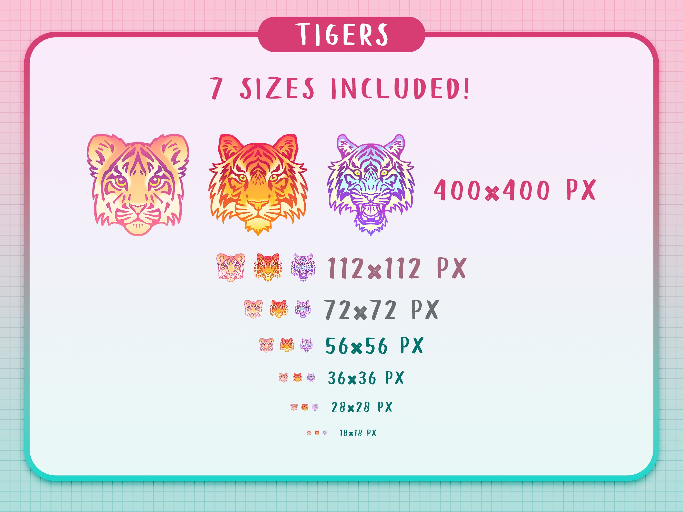 Tiger Sub or Bit Badges for Twitch, Discord, Youtube - Etsy
