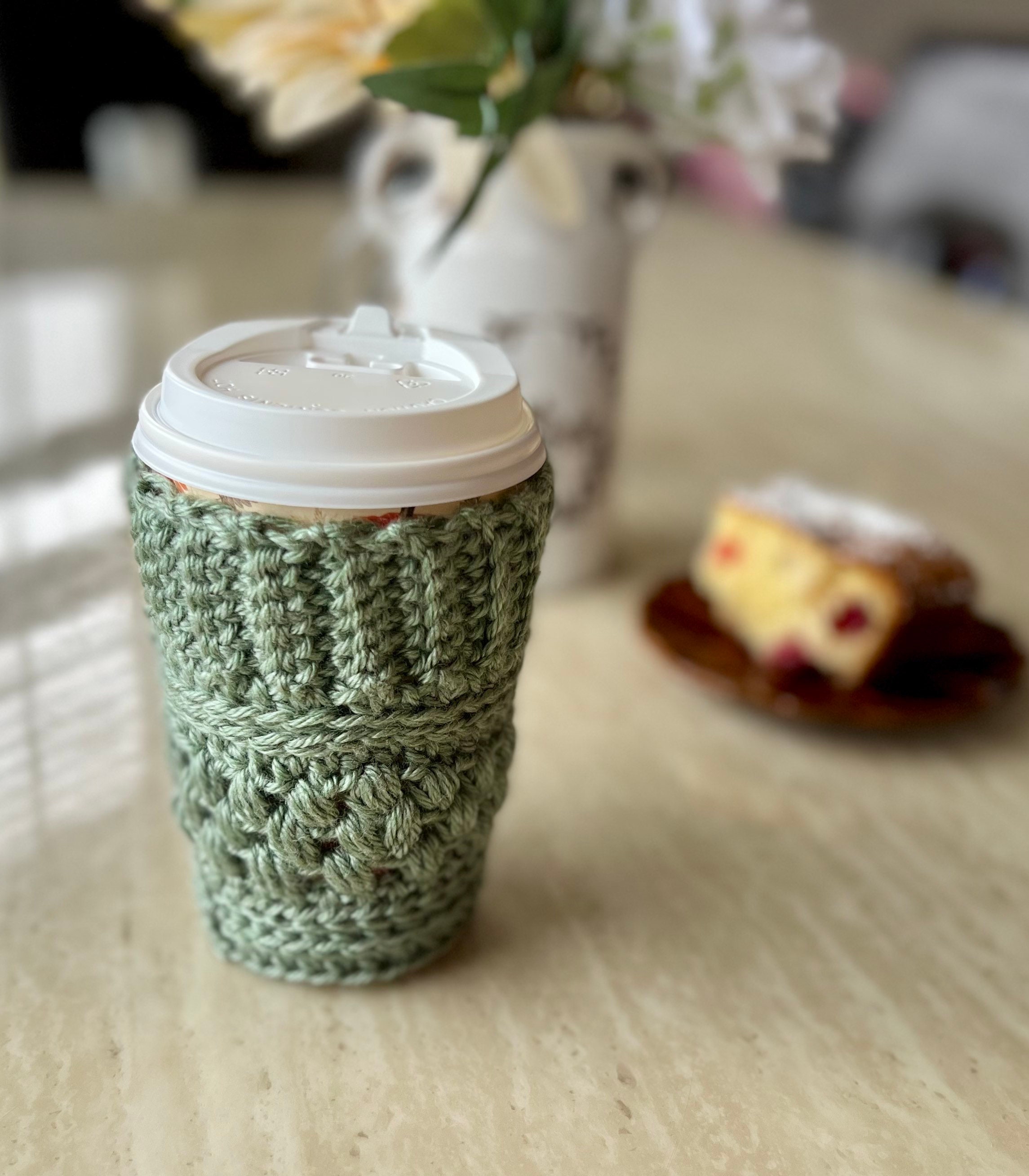 Sage Green Coffee Cup Cozy Crochet- Drink Cozy-cup Sleeve- Iced Coffee ...