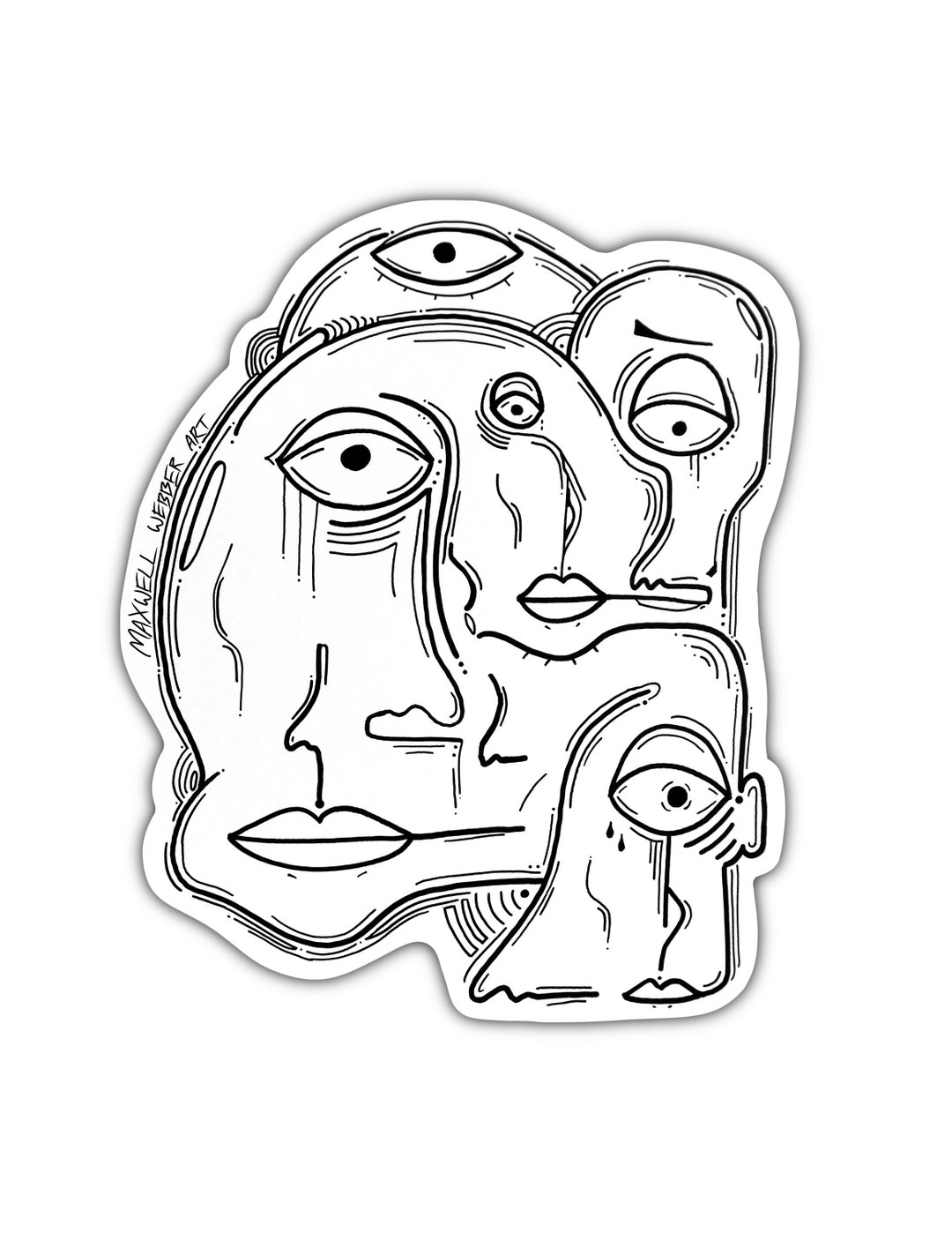 Stickers || Minimalist Line Art Sticker || Abstract Sticker ...