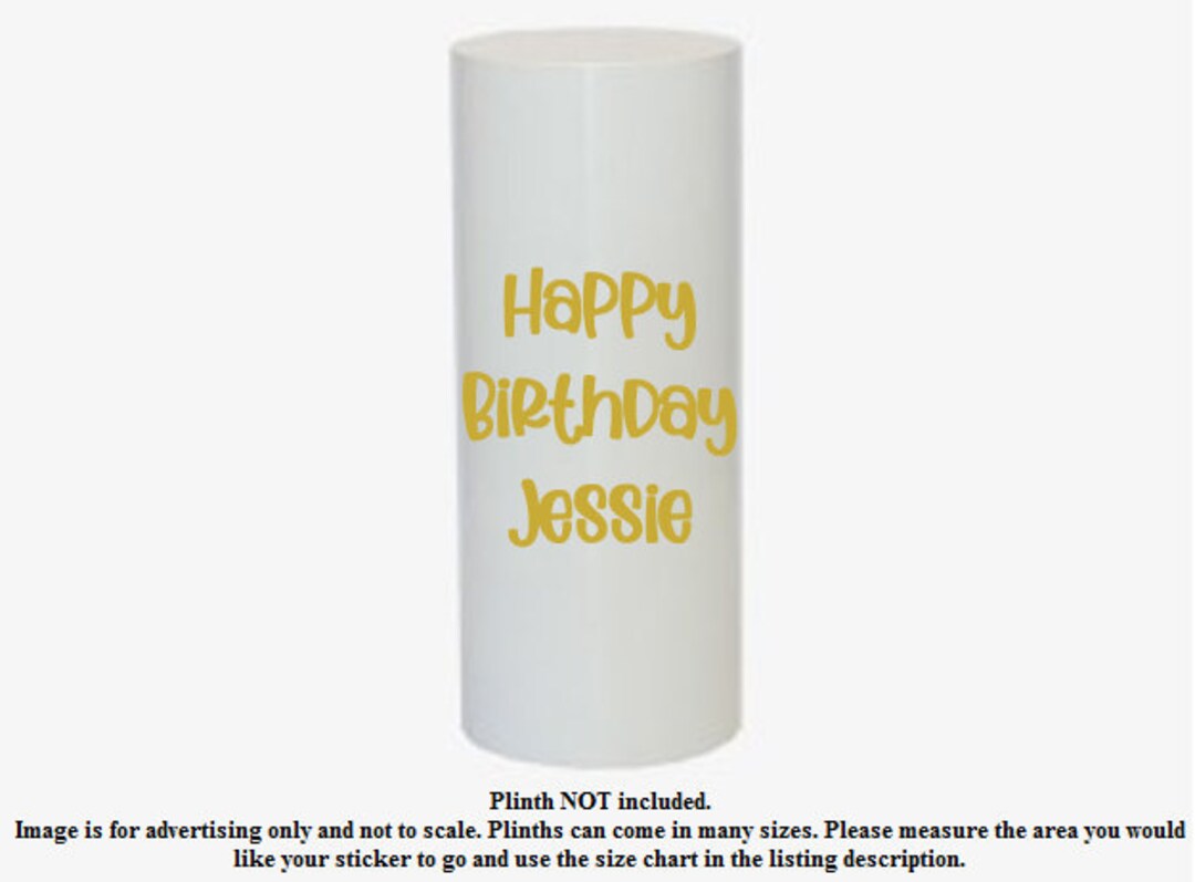 Personalised Plinth Cake Stand Vinyl Sticker Decal for Birthday Party ...