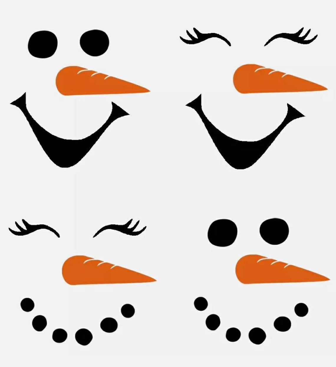 6 / 10 Snowmen Snow Lady Face Christmas Vinyl Stickers Decals - Etsy