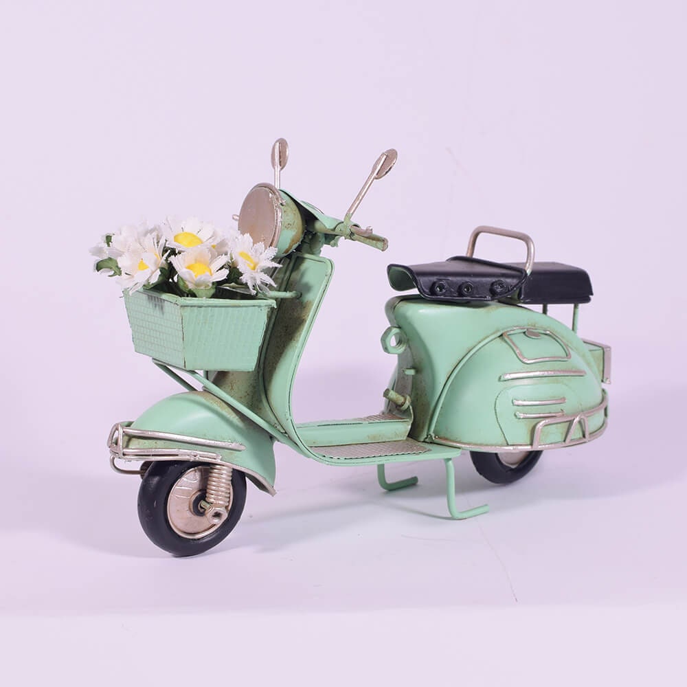 TEAL VESPA With Basket Ornament / Scooter Metal Model With - Etsy