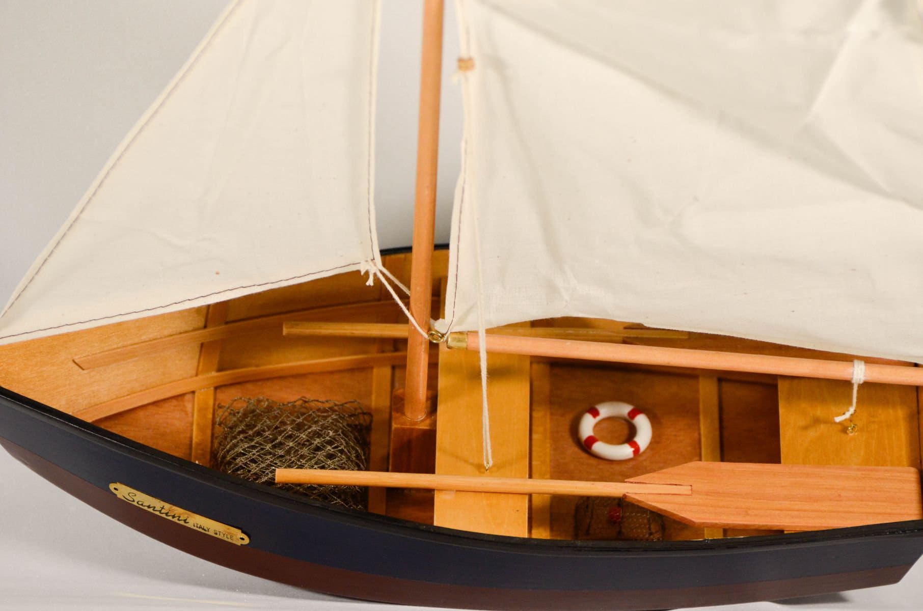 ITALIAN BOAT Model / Miniature Wooden Boat / Vintage Art / Nautical ...