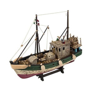 BOAT With AGING TECHNIQUE / Wooden Miniature Boat / Vintage Art ...