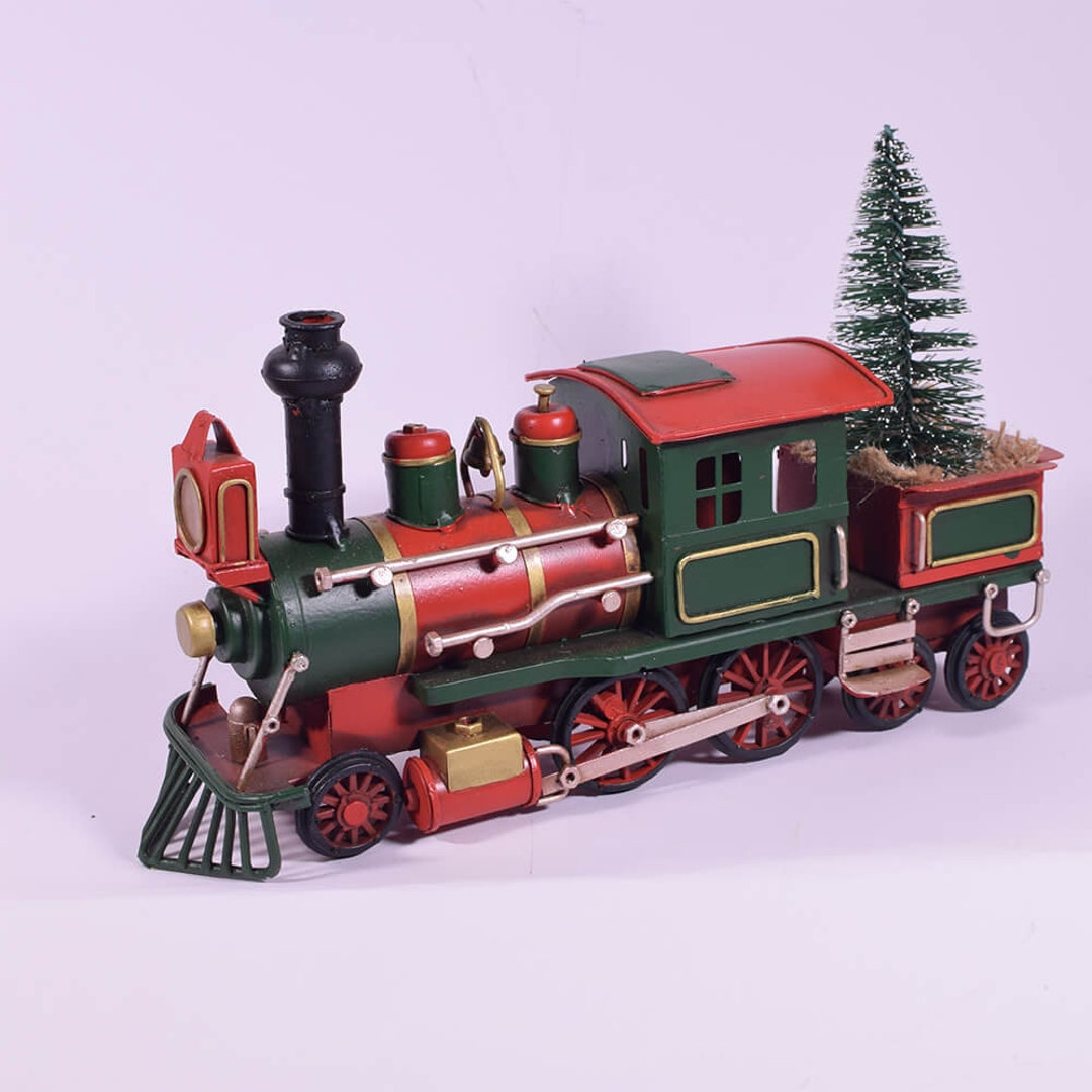 CHRISTMAS TRAIN Decoration / Festive Decor / Vintage Retro Metal Toy ...