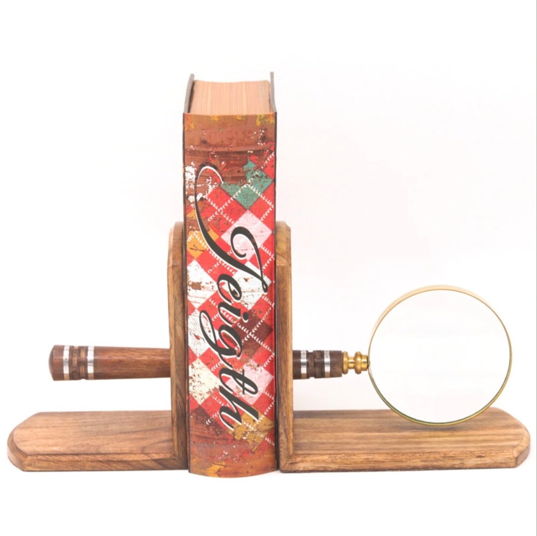 MAGNIFYING GLASS BOOKEND / Unique Classy Bookends / Book Hold Ornaments ...