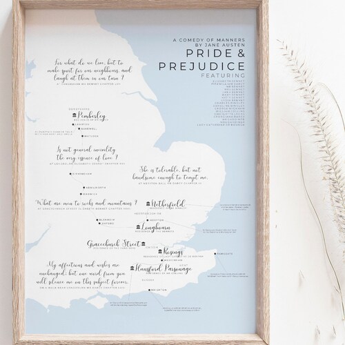 A4 Pride and Prejudice Infographic Print Jane Austen - Etsy