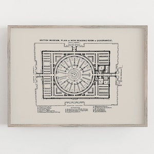 A4 Reading Room Floor Plan at British Museum, Quirky Wall Art Print ...