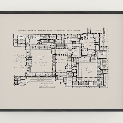 Hampton Court Palace Floor Plan Poster King Henry VIII Art | Etsy