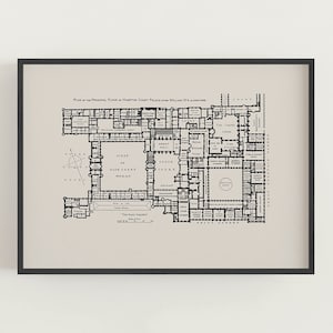 Hampton Court Palace Floor Plan Poster, King Henry VIII Art Print ...
