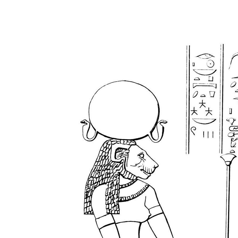 Tefnut and Thoth Ancient Egyptian Hieroglyphics Art Print - Etsy