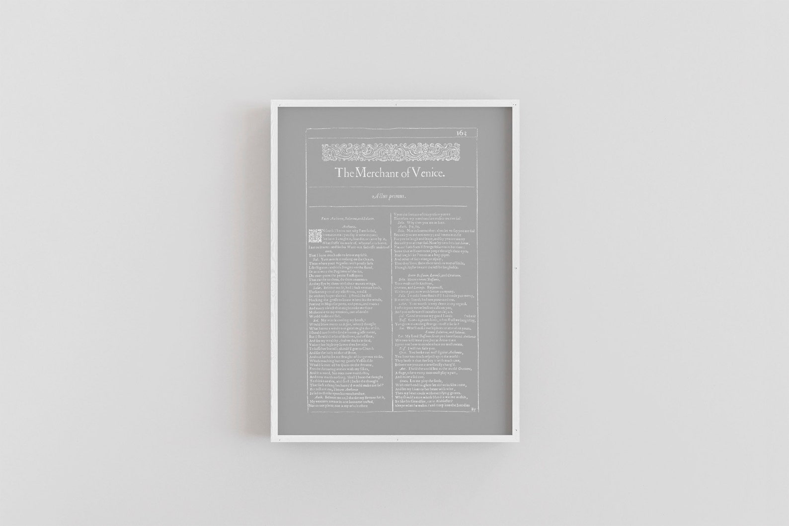 The Merchant of Venice Poster William Shakespeare First Folio | Etsy