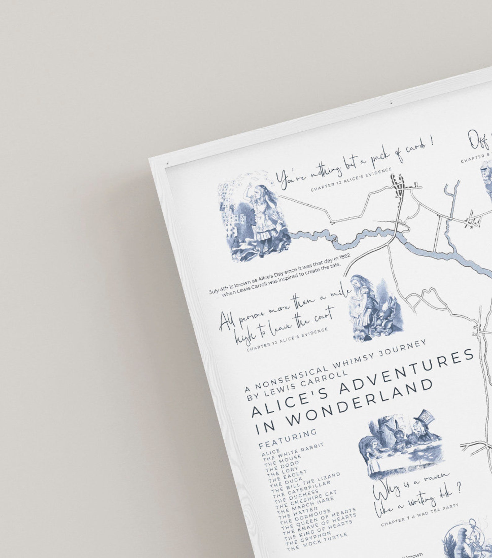 Alice's Adventures in Wonderland Map A2 A3 Print - Etsy