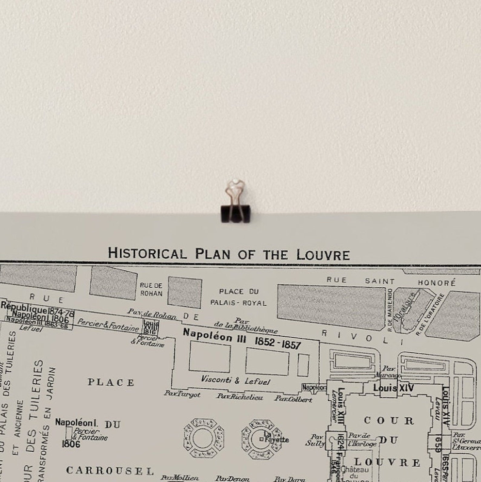 Historical Plan of the Louvre Paris Art Print, Architectural Drawing ...