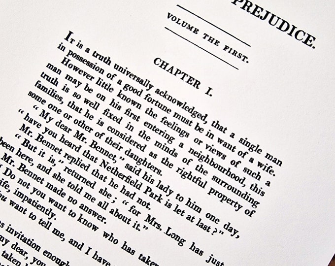 Pride and Prejudice Poster Literary Prints, Literary Gifts, Book Lover ...