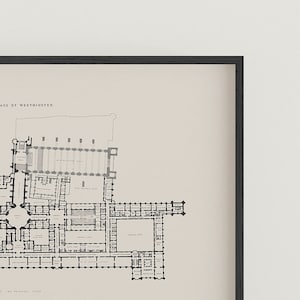 Houses of Parliament Map Poster, Palace of Westminster Floor Plan Print ...