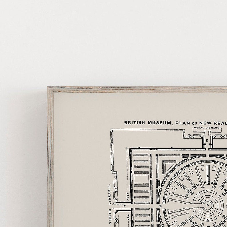 A4 Reading Room Floor Plan at British Museum Quirky Wall Art - Etsy UK