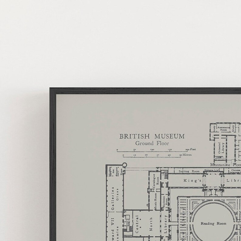 A4 British Museum Ground Floor Plan Wall Art Print Blueprint - Etsy