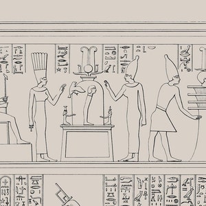 Osiris Funeral Room Print, Egyptian Tomb Wall Art, Hieroglyphs A1 A2 A3 ...