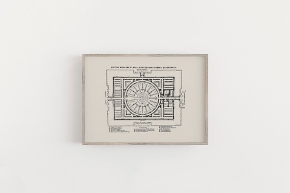 A4 Reading Room Floor Plan at British Museum Quirky Wall Art | Etsy UK
