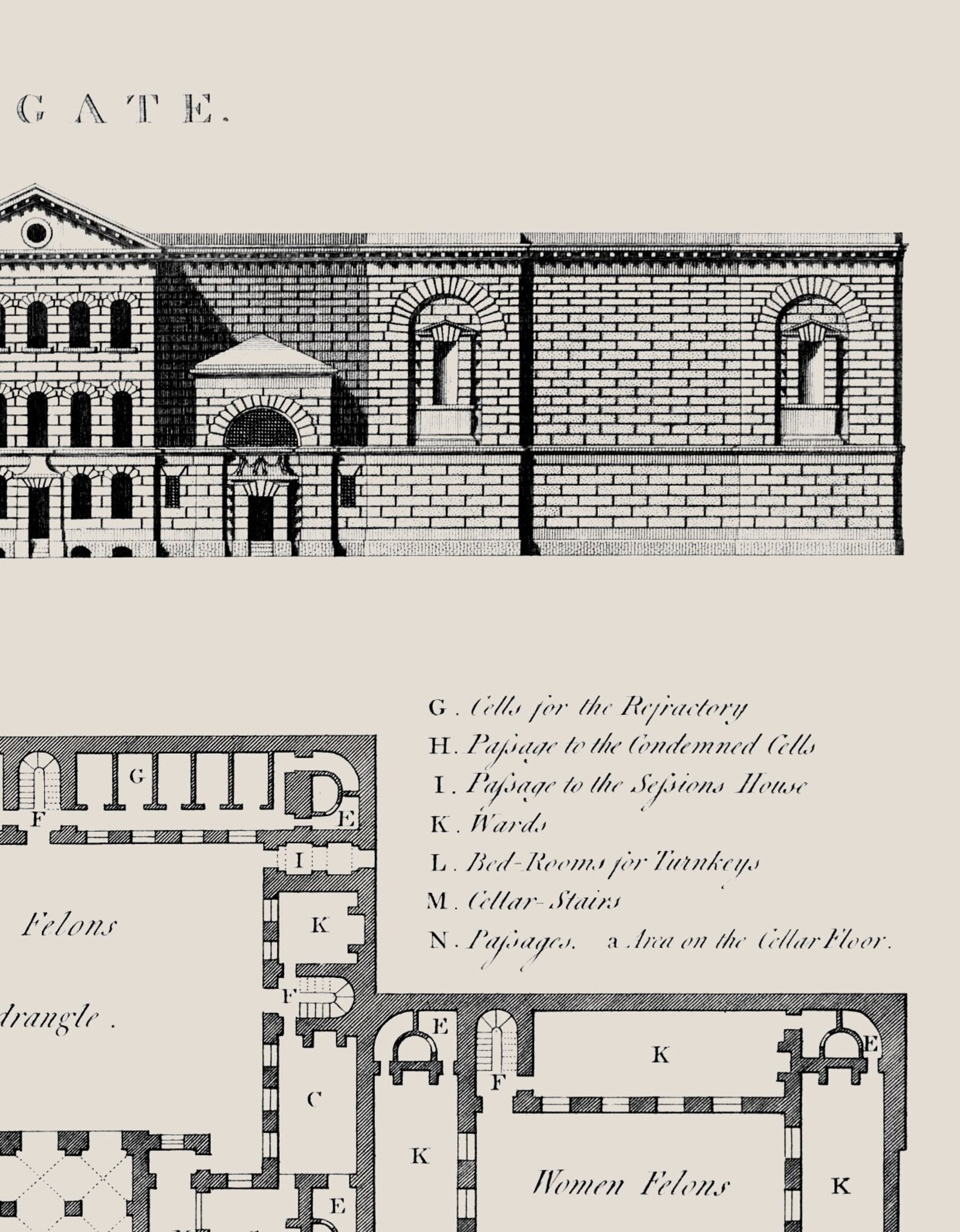 Newgate Prison London Vintage Floor Plan Fine Art Print - Etsy