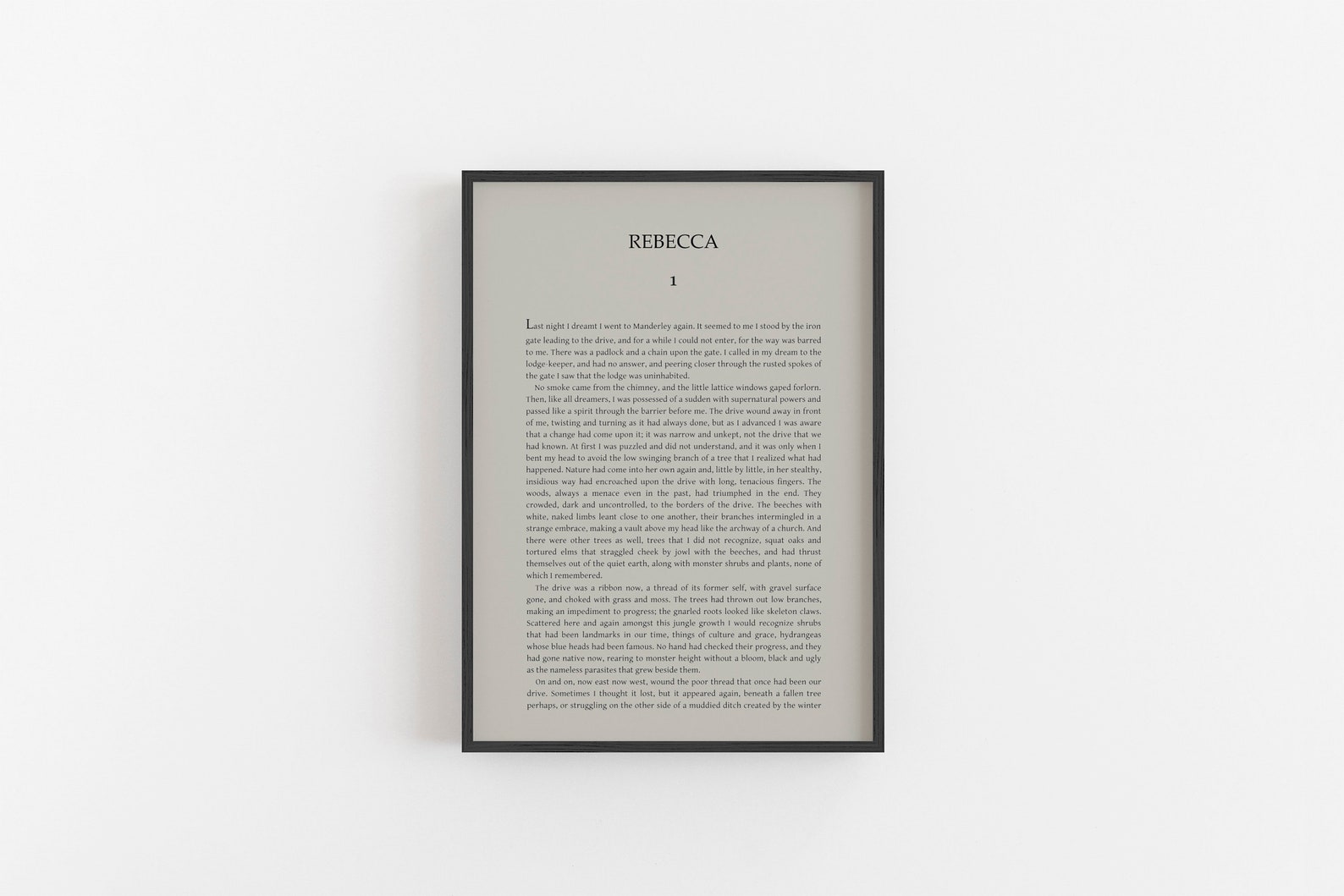 Rebecca Book Page Art Print - Daphne Du Maurier Literary Decor (A5 Size ...