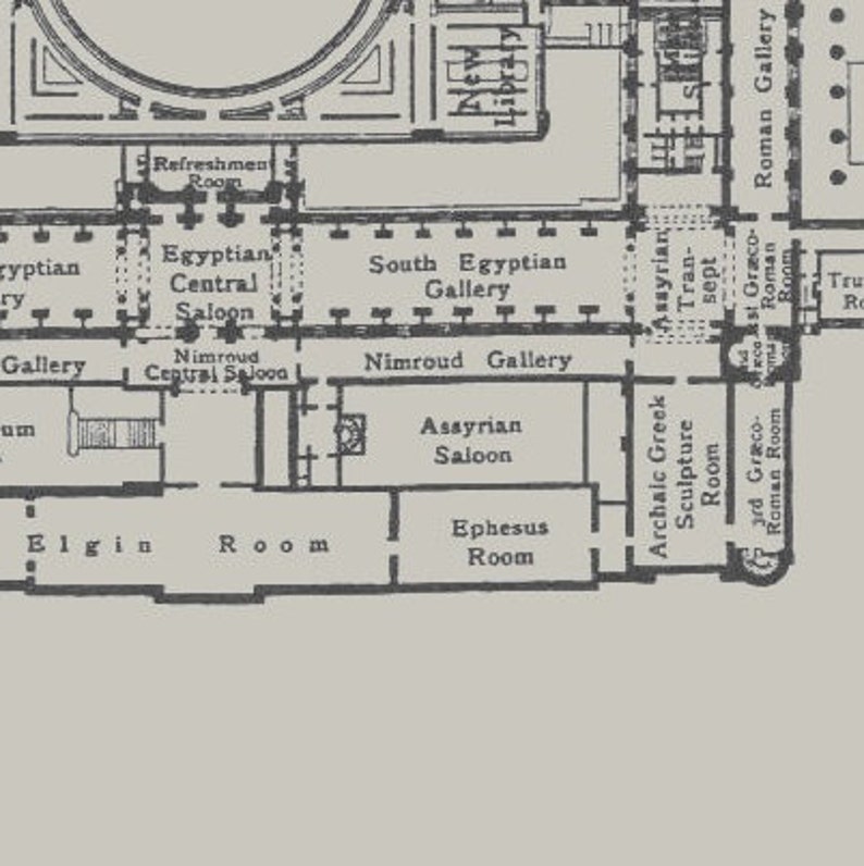 A4 British Museum Ground Floor Plan Wall Art Print Blueprint - Etsy