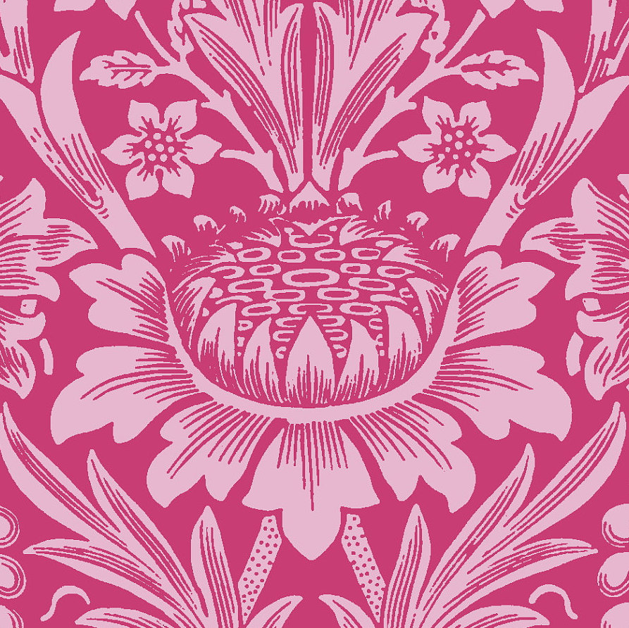 William Morris Sunflowers Pink Wall Art Pantone Pink Peacock | Etsy