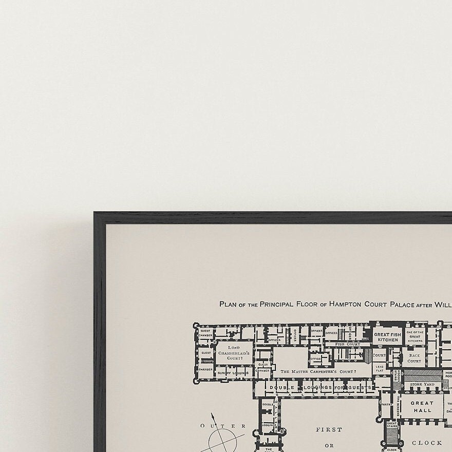 Hampton Court Palace Floor Plan Poster, King Henry VIII Art Print ...