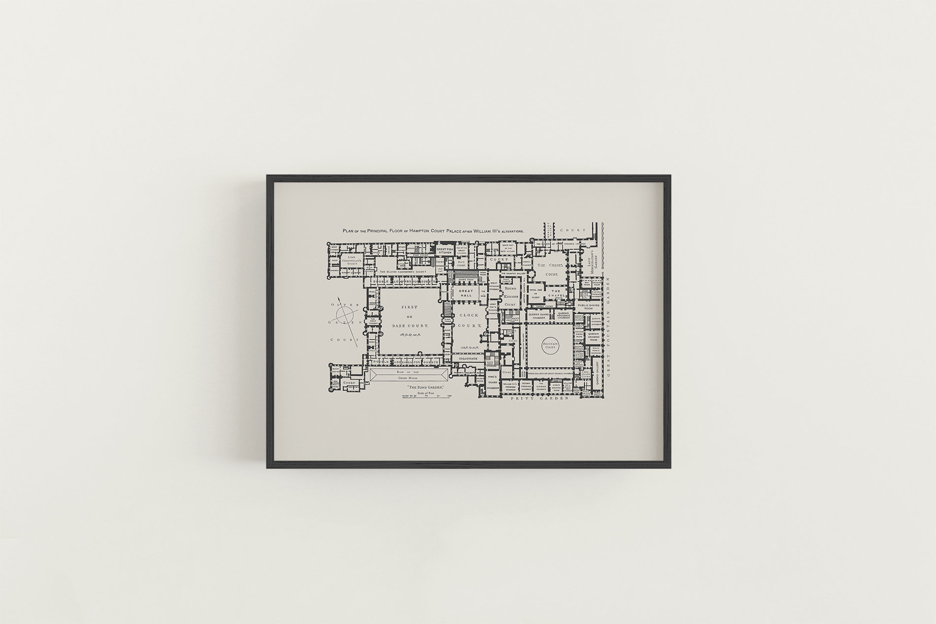 Hampton Court Palace Floor Plan Poster, King Henry VIII Art Print ...