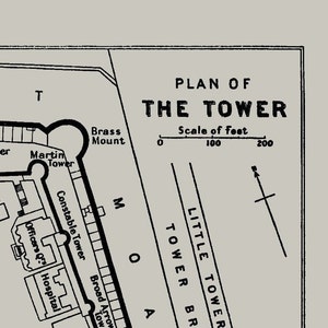 Tower of London Map Fine Art Print, London Sightseeing Poster, Floor ...