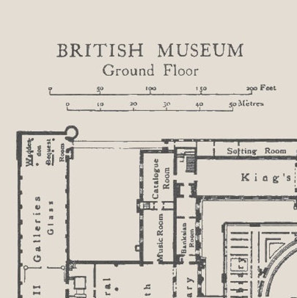A4 British Museum Ground Floor Plan Wall Art Print Blueprint - Etsy UK