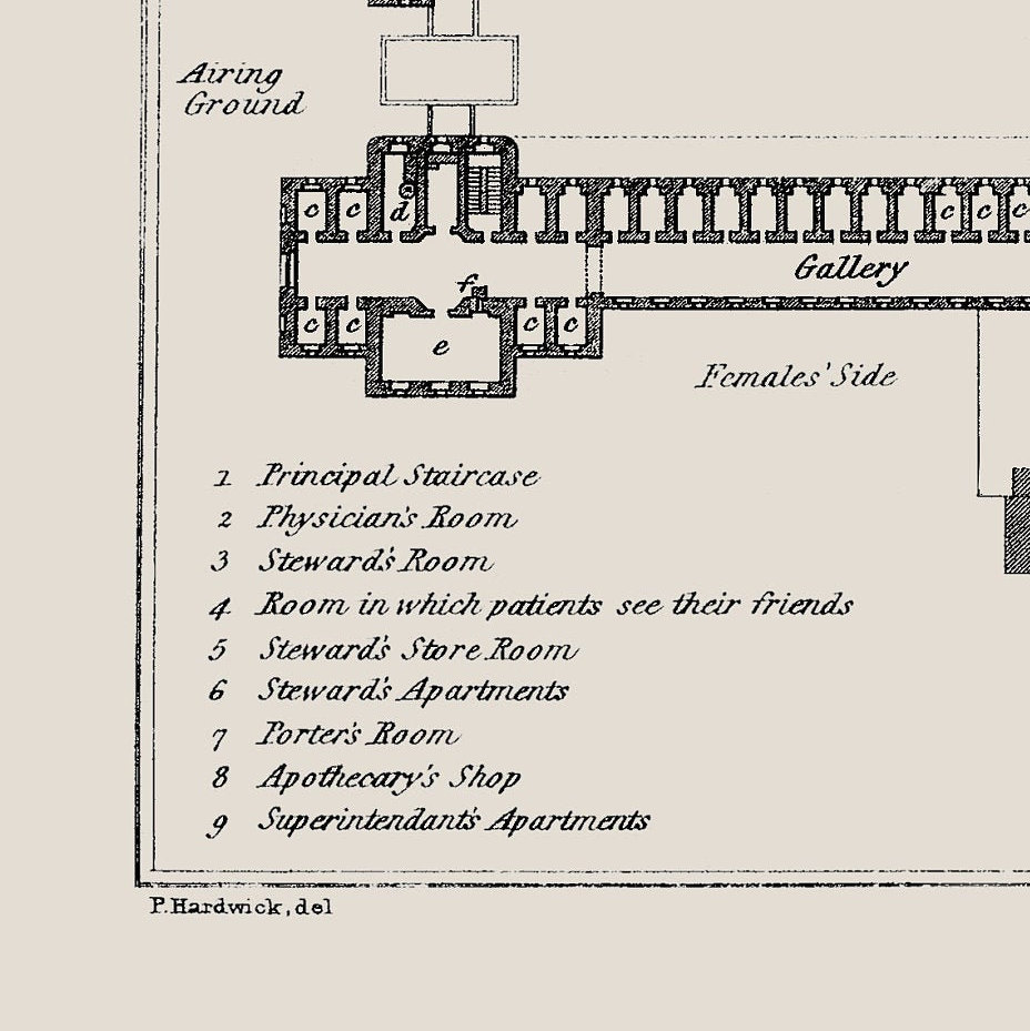 A4 Bethlem Royal Hospital Blueprint Poster Lunatic Asylum - Etsy UK