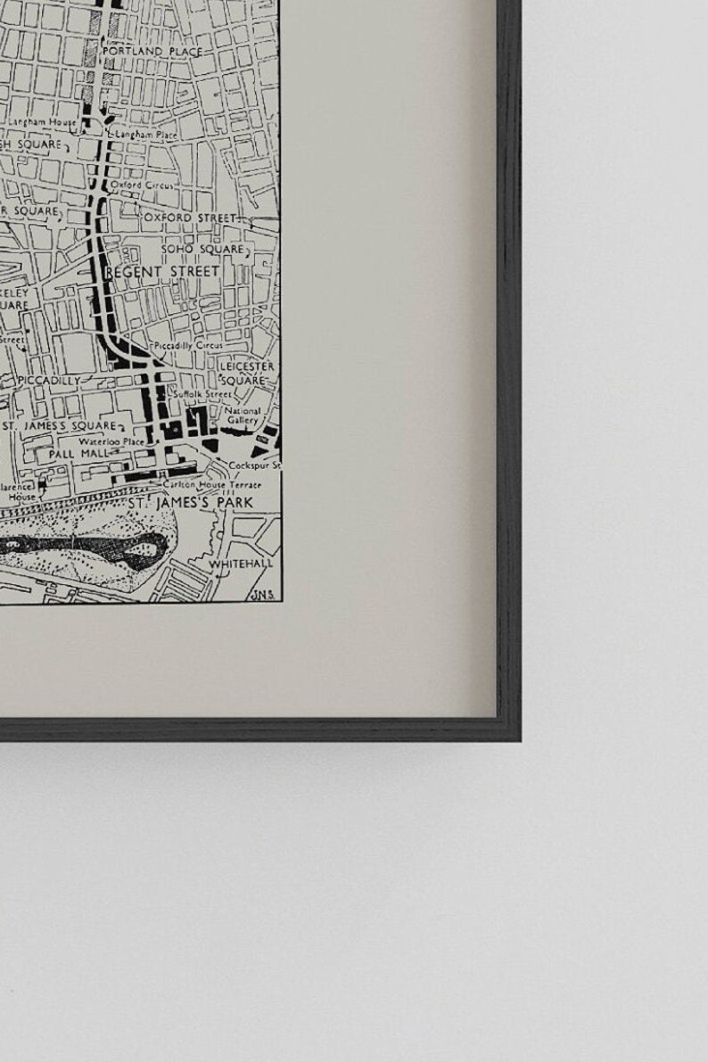 Regent's Street London Vintage Map Fine Art Print - Etsy