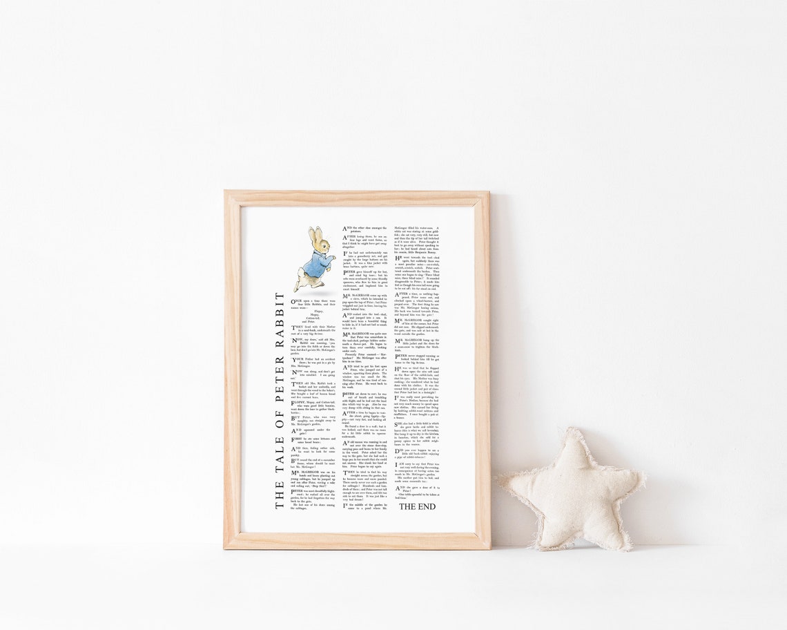 Peter Rabbit Nursery Print Nursery Wall Art Decor | Etsy