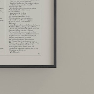 Hamlet First Folio Book Page Print, William Shakespeare Fine Art Print ...