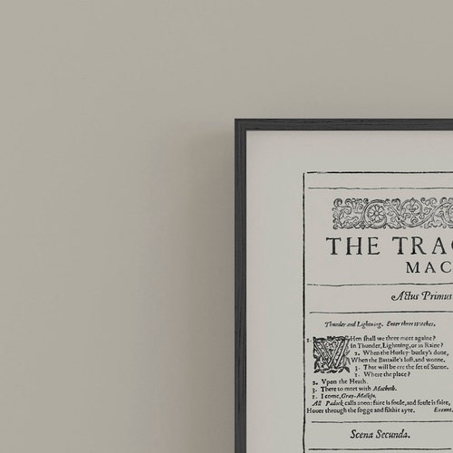 Macbeth Print William Shakespeare Inspired Poster Tragedy - Etsy