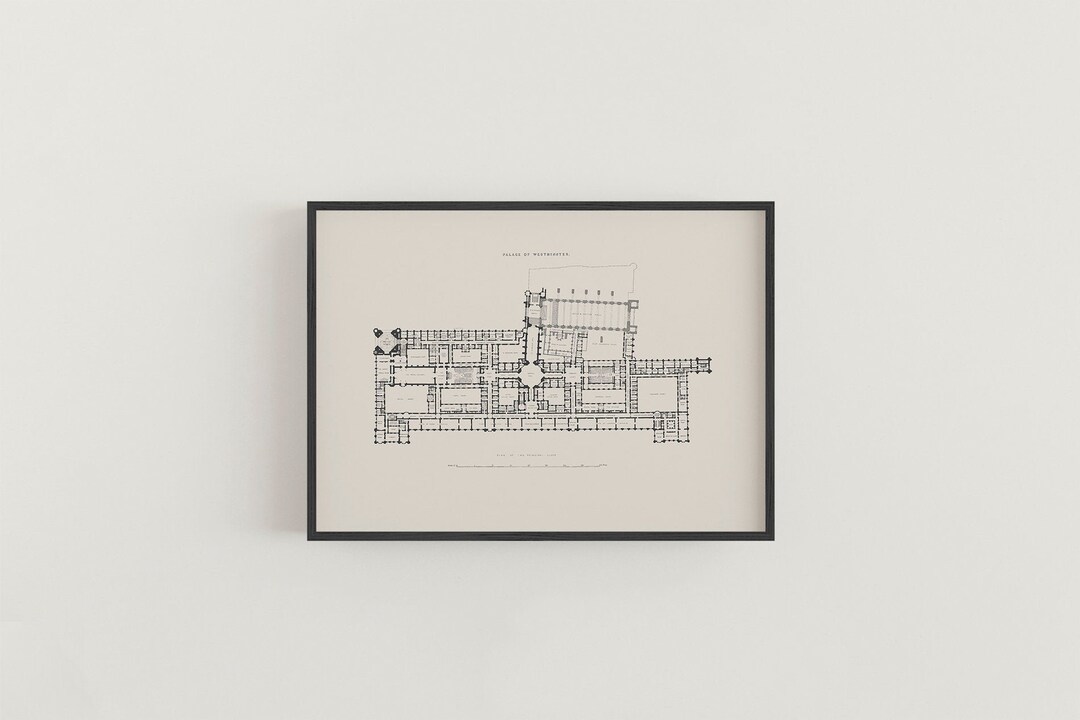 Houses of Parliament Map Poster, Palace of Westminster Floor Plan Print ...