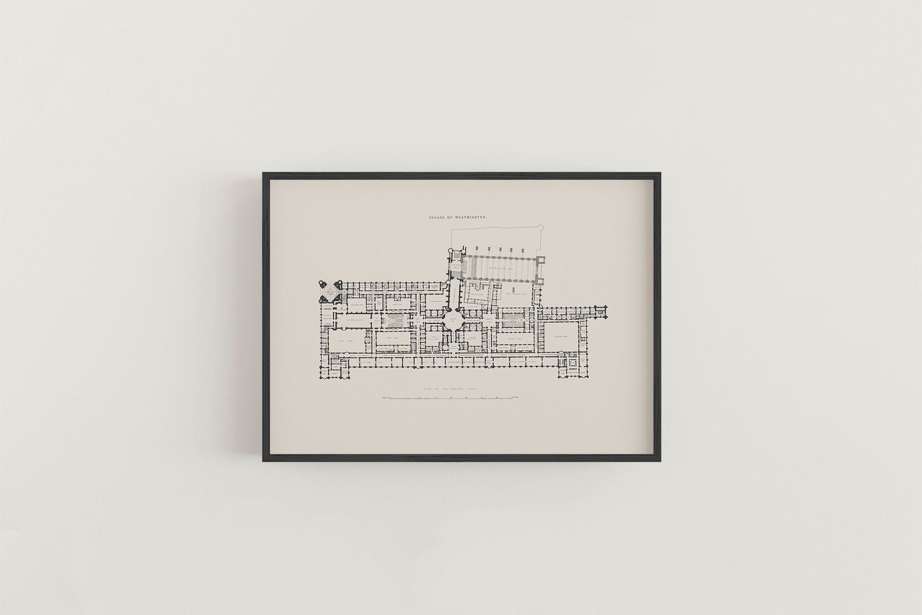Houses of Parliament Map Poster, Palace of Westminster Floor Plan Print ...