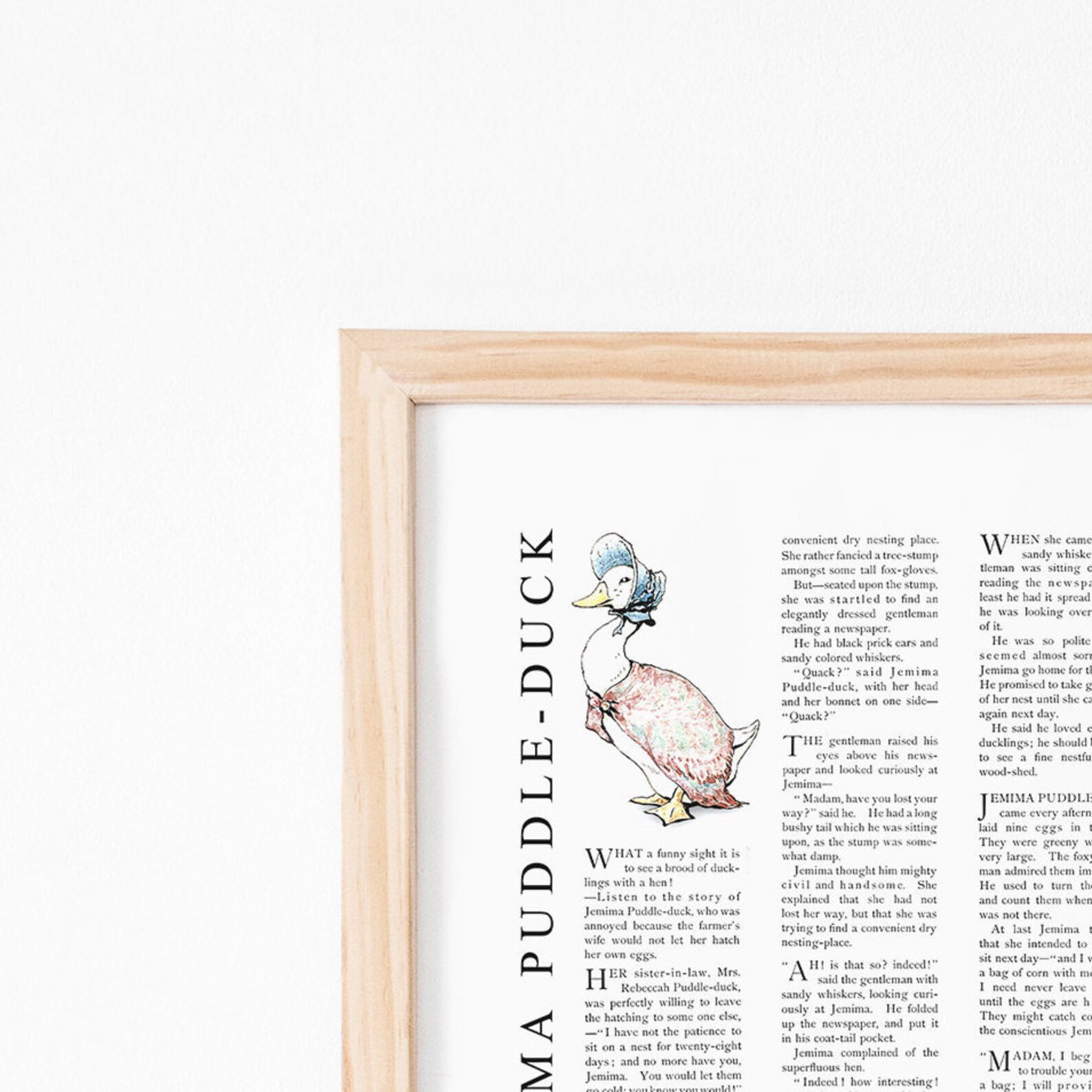 Jemima Puddle-duck Nursery Print Beatrix Potter Nursery Wall - Etsy